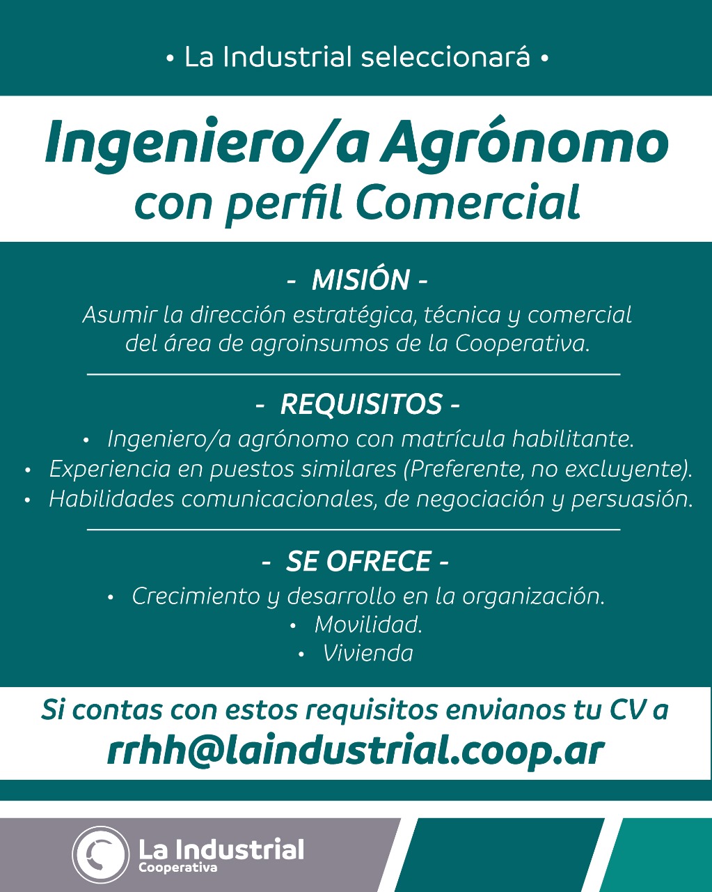 Se busca Ingeniero/a Agrónomo con Perfil Comercial | CIASFE1 | Colegio de Ingenieros Agrónomos ...